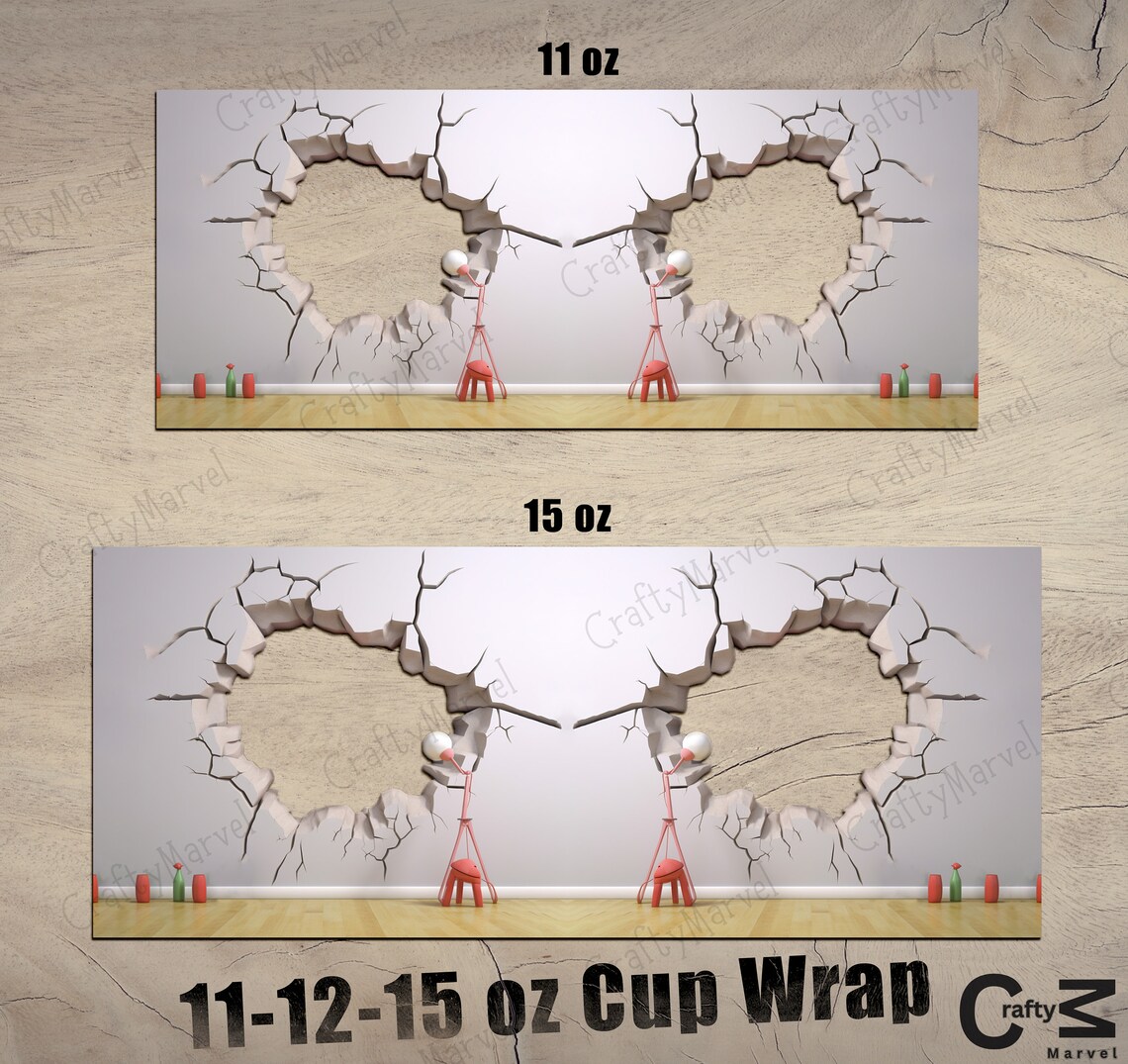 Family Photo Mug Wrap, Hole in the Wall, 11 Oz and 15 Oz Mug ...