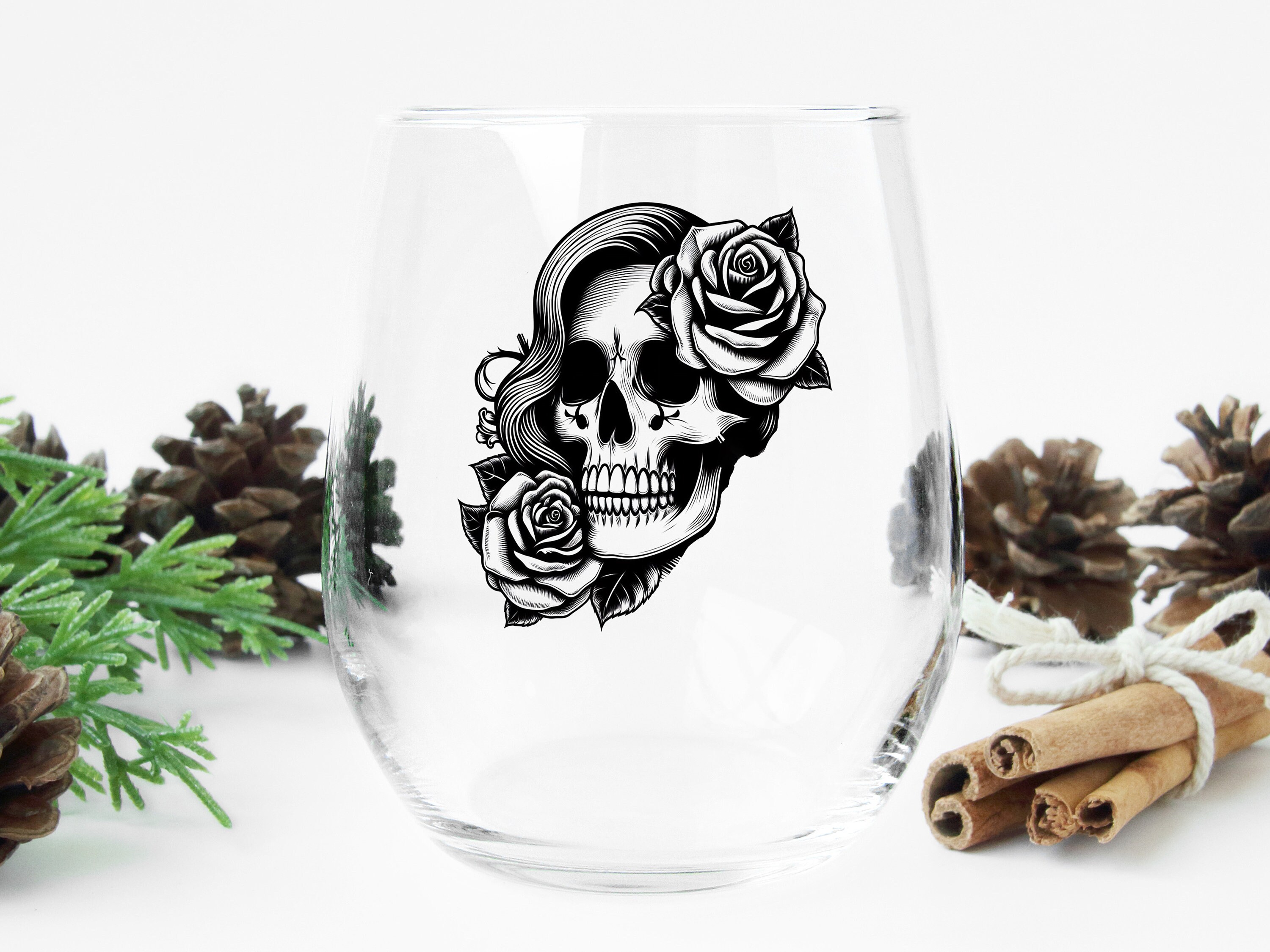 Skull and Roses SVG, Goth SVG, Skull SVG Clipart, Vector Cut File ...