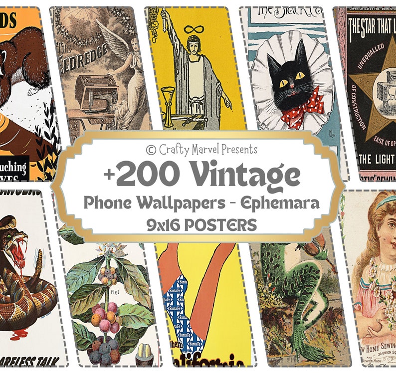 200 Vintage Retro Phone Wallpaper Bundle Iconic Screen Wallpaper ...