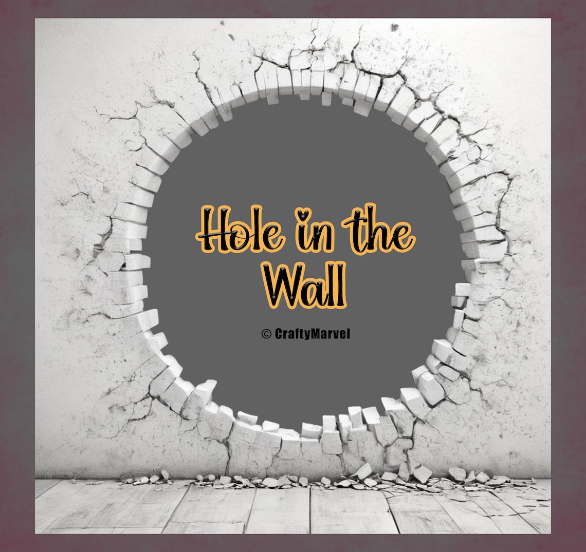 3D Hole in the Wall Clipart, PNG, Add Your Photo, Cracked Wall PNG ...