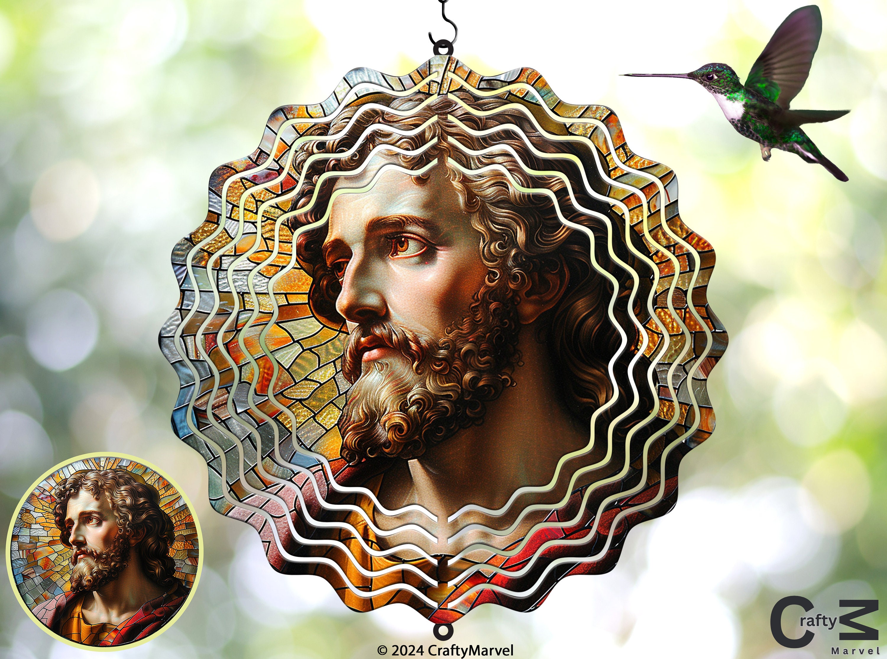 Jesus Christ Wind Spinner Design, Christian Metal Spinner, Faith ...