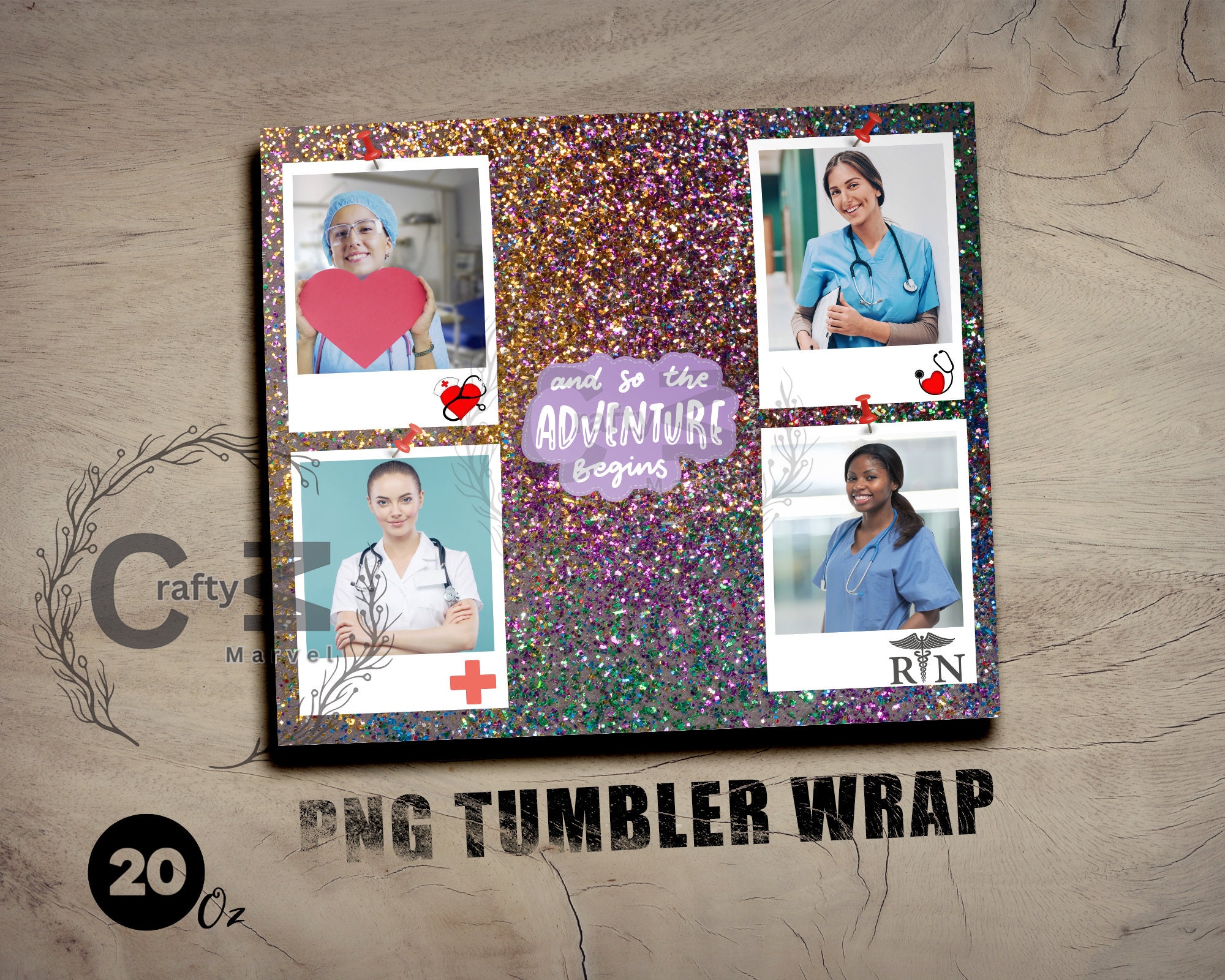 Nurse Frame Nurse Photo Tumbler Wrap Glitter Ombre Tumbler - Etsy