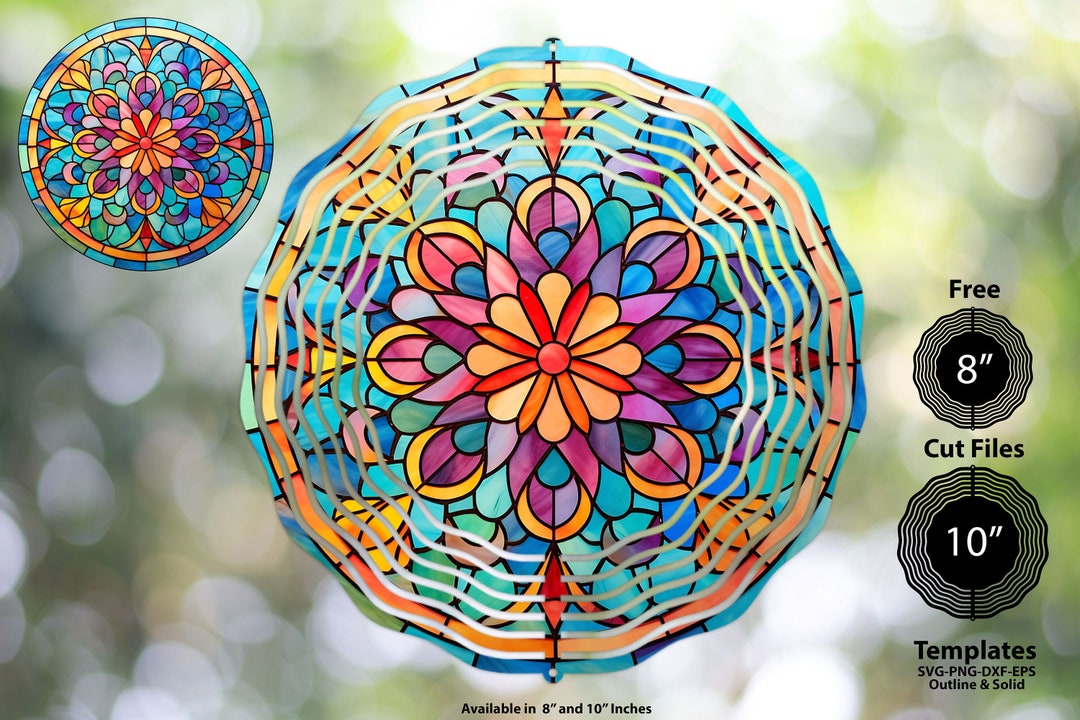 Mandala Wind Spinner Png, Windspinner Svg Cut Files Template , Round ...