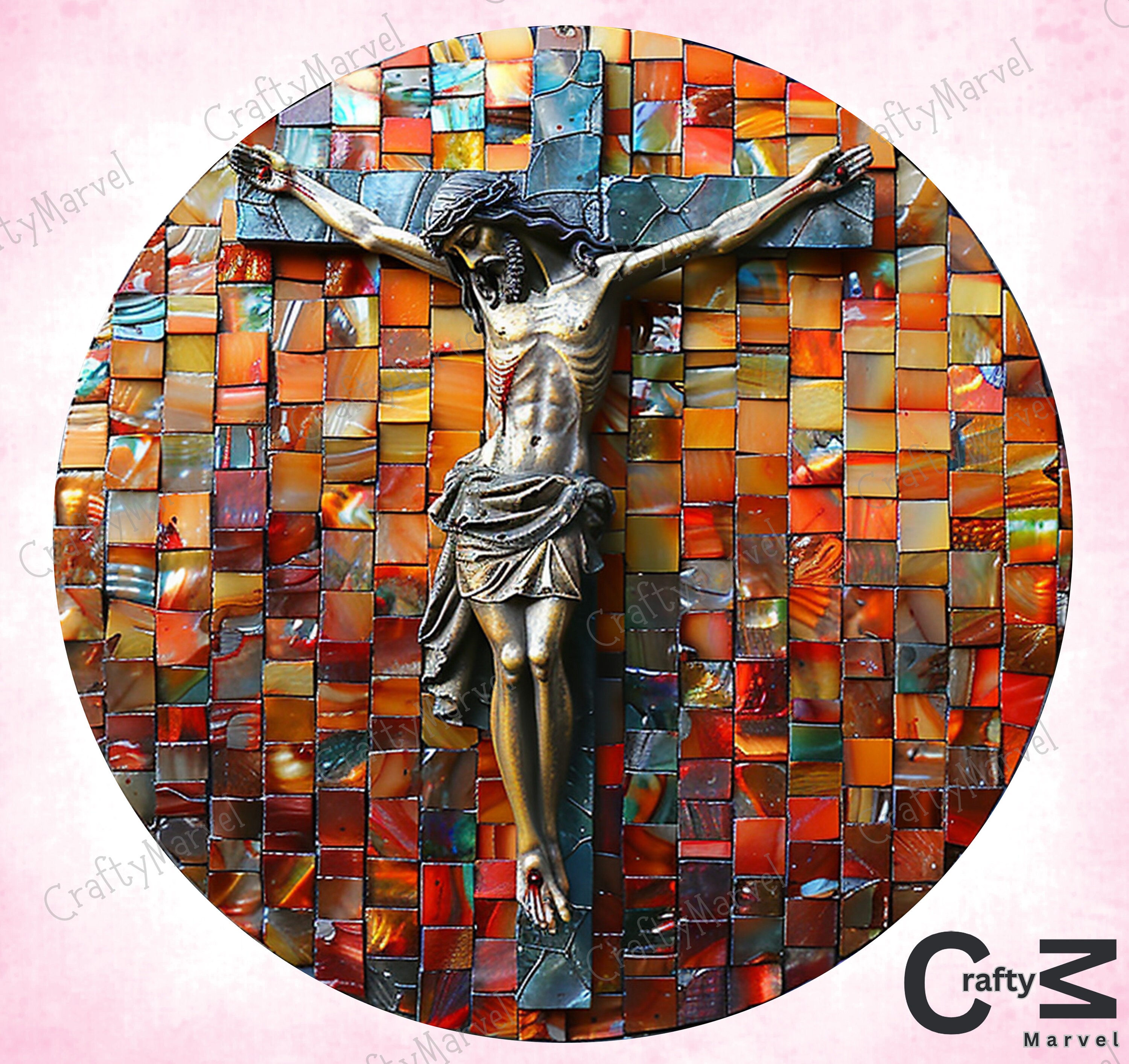 Jesus Christ Crucifixion Cross Wind Spinner Design, Christian Spinner ...