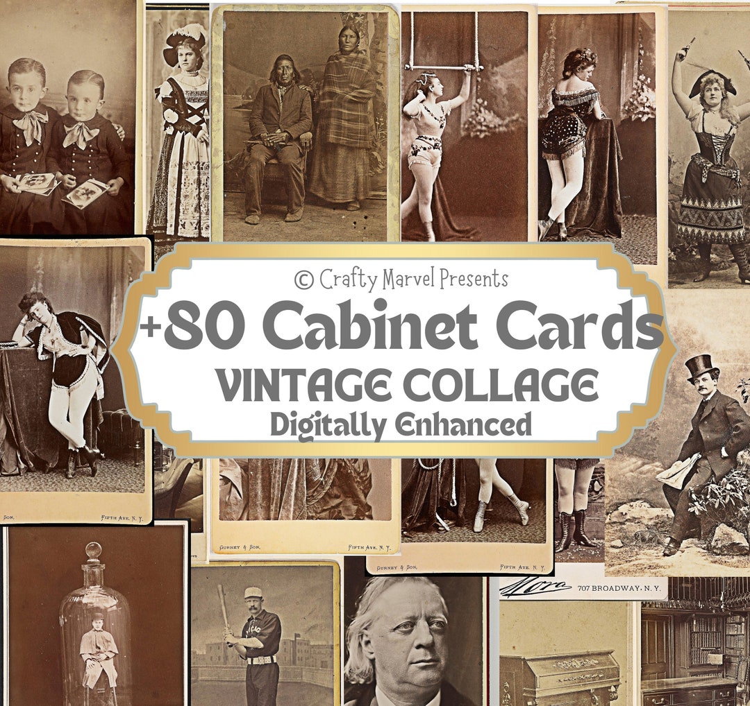 Vintage Photos Cabinet Card Collections | Digitally Enhanced Set of 80 ...