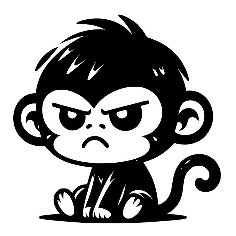 Grumpy Monkey Printable Clipart Png Svg High Resolution Drawing ...
