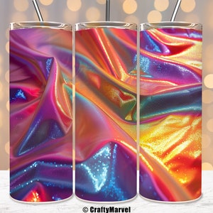 4 Bundle Holographic Tumbler Wrap, Ripple Wave Sparkling Iridescent ...