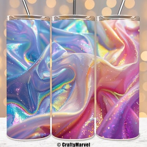 4 Bundle Holographic Tumbler Wrap, Ripple Wave Sparkling Iridescent ...