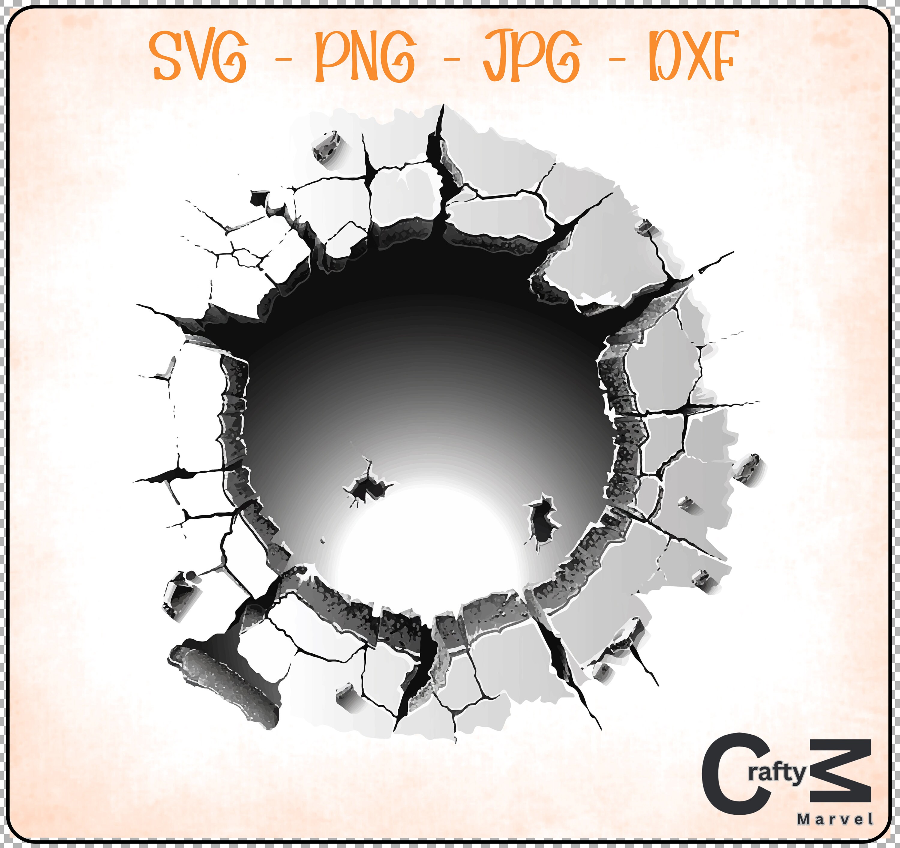 Bullet Hole Svg, Hole in the Wall Png Vector Clipart Digital Download ...