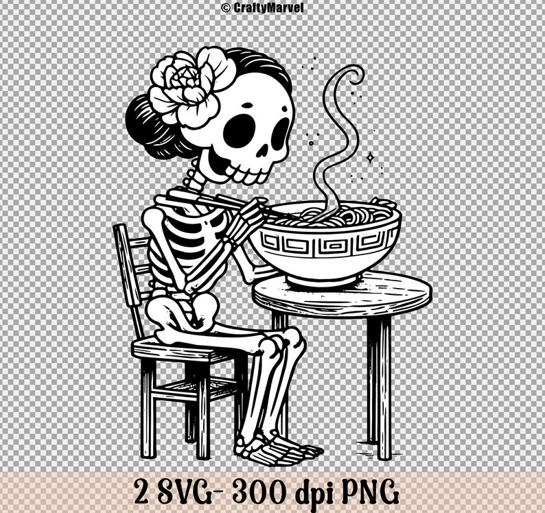 Bone Appetit Skeleton SVG PNG, Ramen Bowl SVG, Funny Food Quote, Tshirt ...