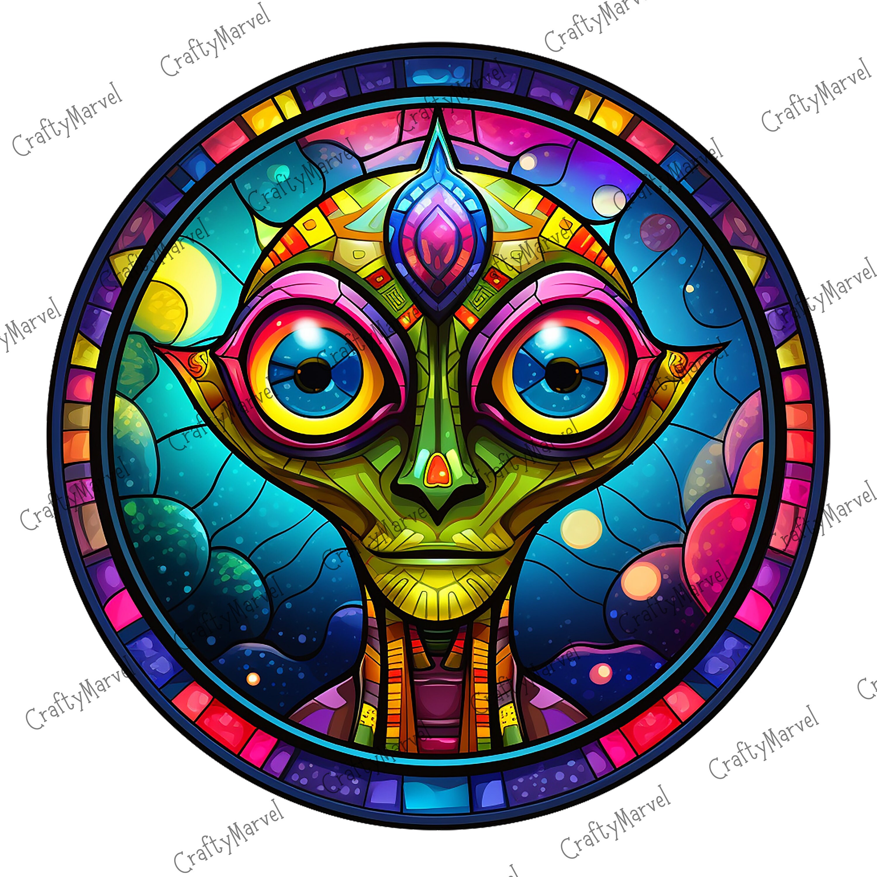 Alien Wind Spinner Png, Windspinner Svg Cut Files Template , Round ...