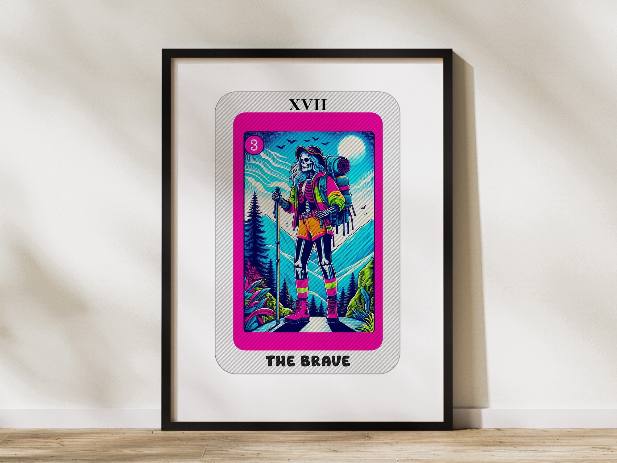The Brave Tarot Card PNG, Skeleton Sublimation Designs, Hippy Skull ...
