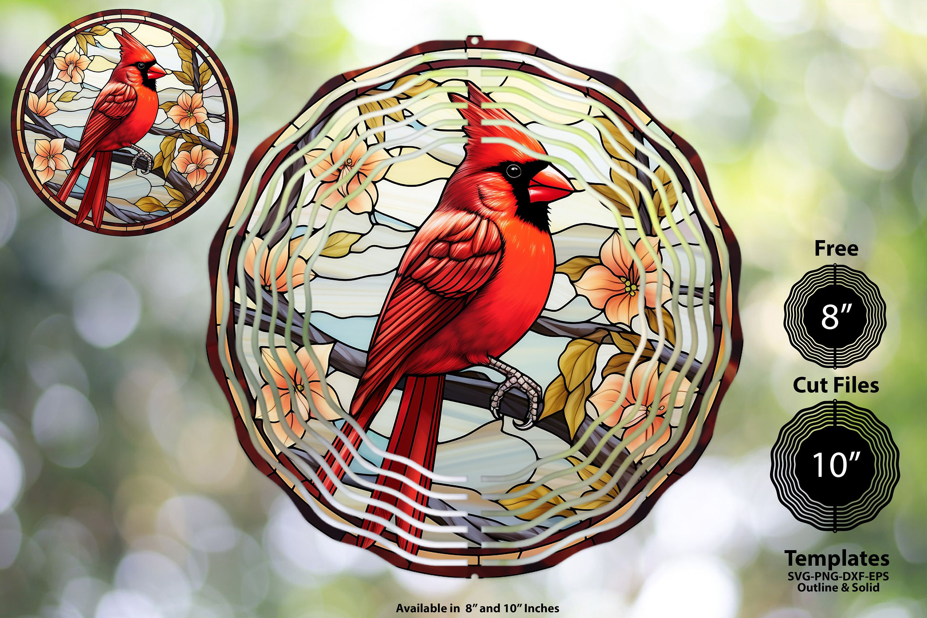 Red Cardinal Wind Spinner Png, Windspinner Svg Cut Files Template ...