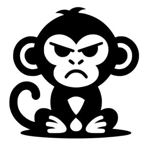 Grumpy Monkey Printable Clipart Png Svg High Resolution Drawing ...