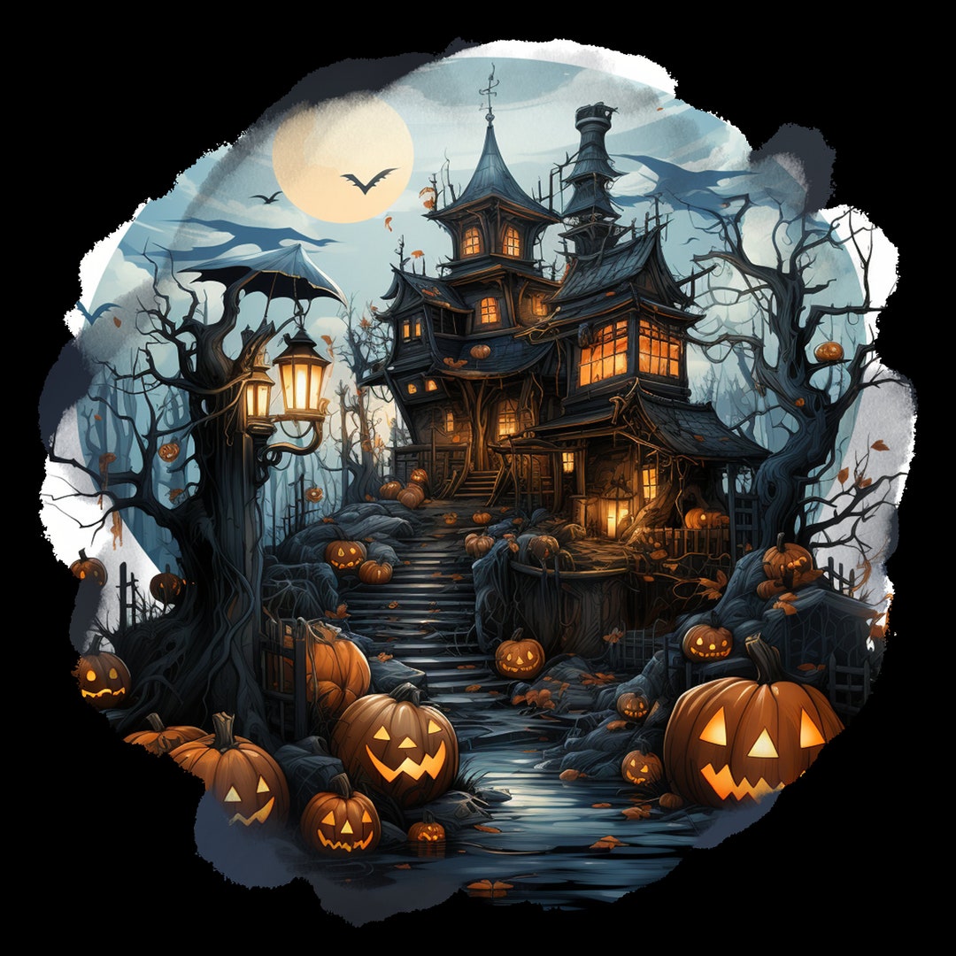 Halloween Haunted Mansion Png Spooky Design, Creepy Art, Haunting ...