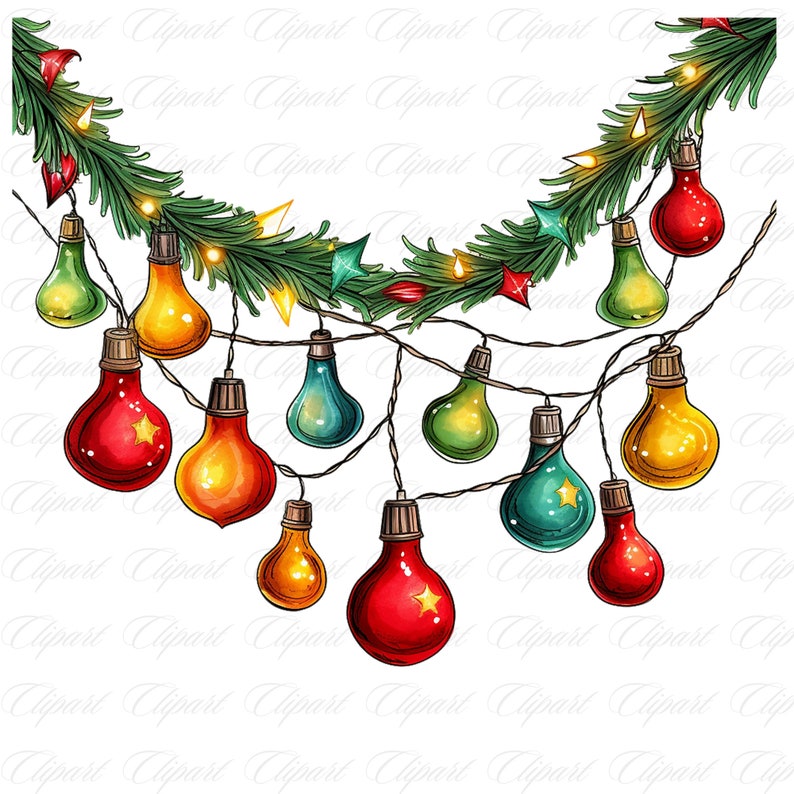 Christmas Lights Clipart, 17 PNG Files With Transparent Background ...