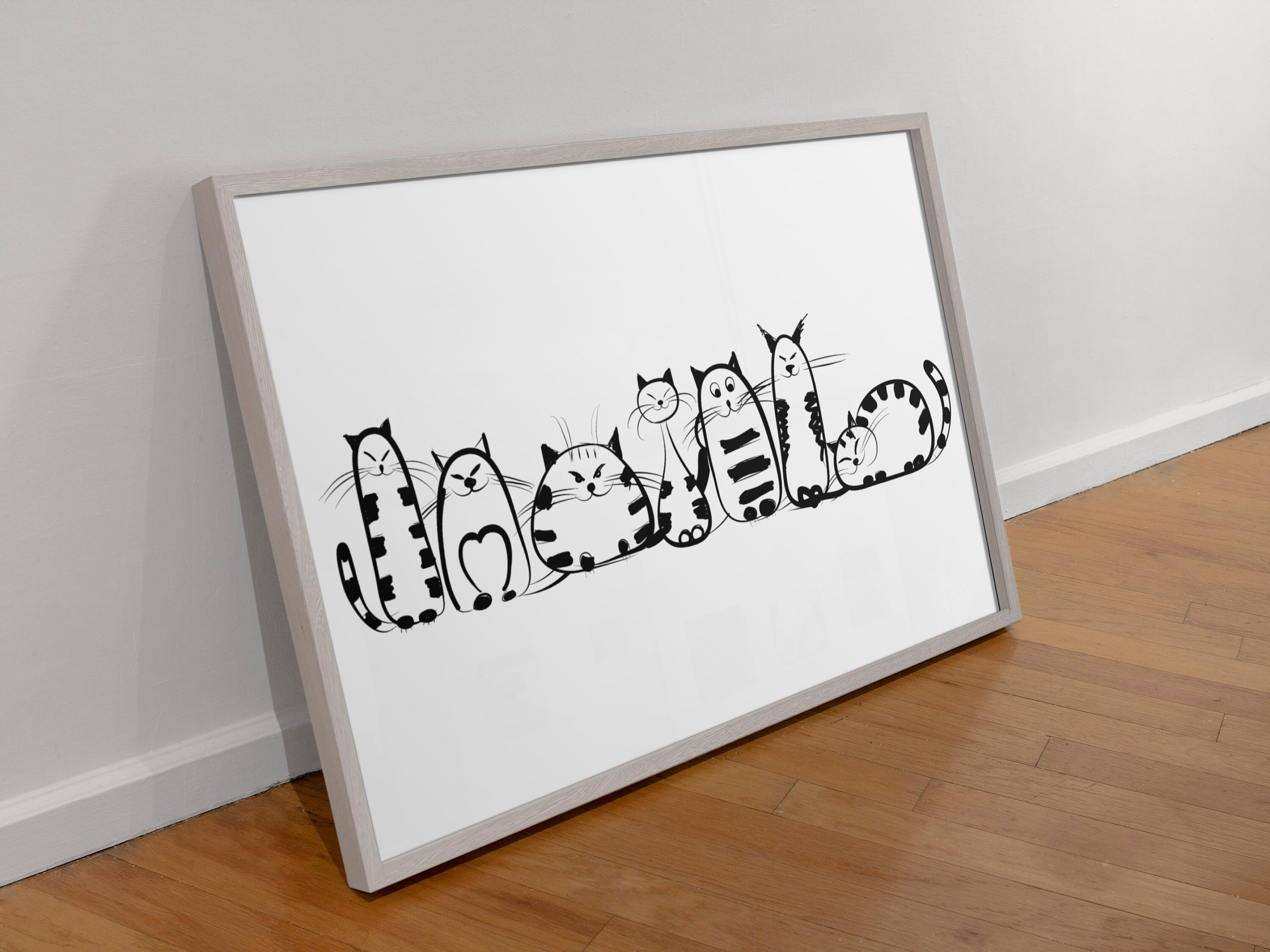 Printable Cats Wall Art Digital Download Prints Pet Portrait Watercolor ...