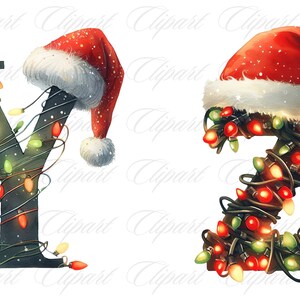Christmas Lights Clipart Letters PNG With Transparent Background ...