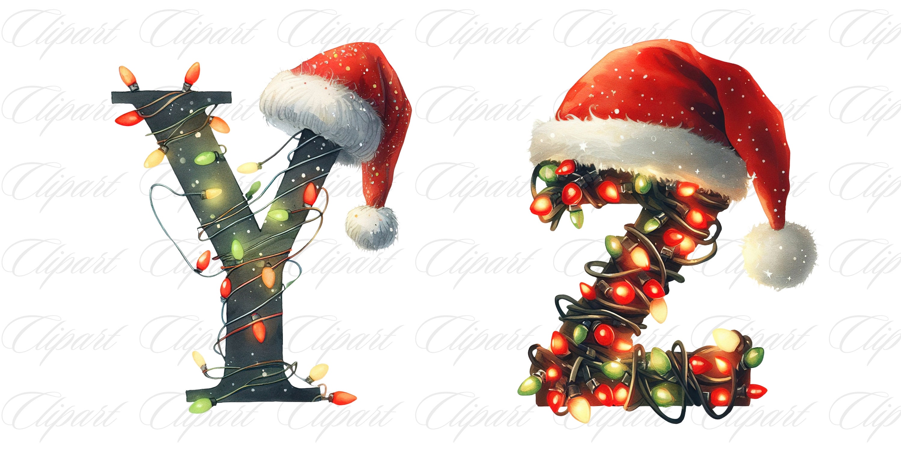 Christmas Lights Clipart Letters PNG With Transparent Background ...