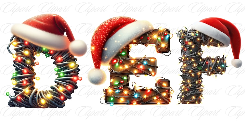 Christmas Alphabet Clipart 36 High Quality Pngs, Christmas Letters ...