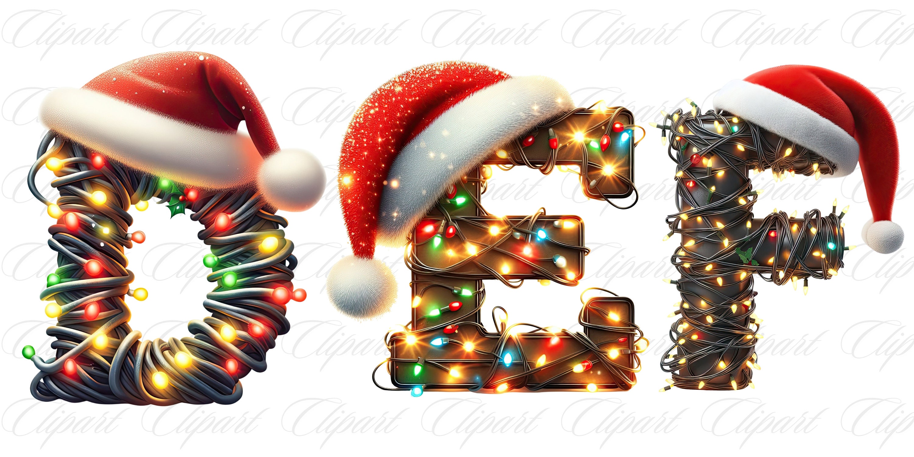 Christmas Alphabet Clipart 36 High Quality Pngs, Christmas Letters ...