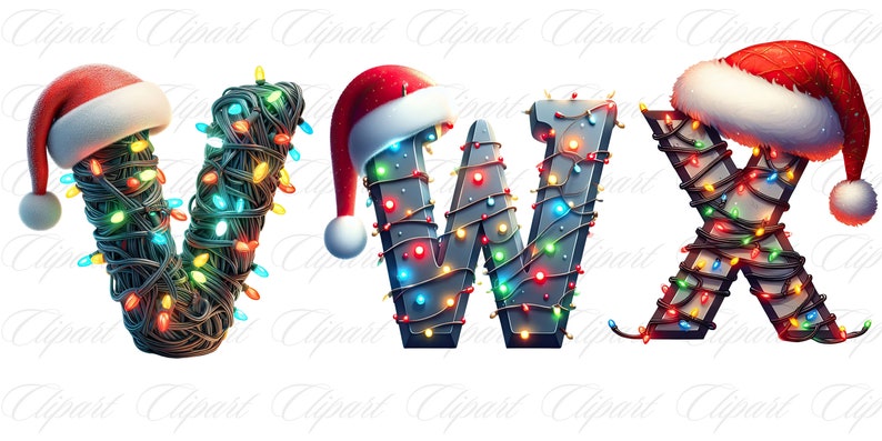 Christmas Alphabet Clipart 36 High Quality Pngs, Christmas Letters ...