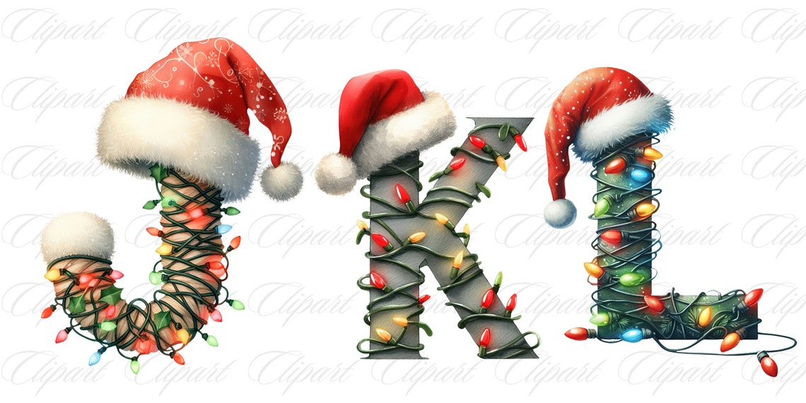 Christmas Lights Clipart Letters PNG With Transparent Background ...