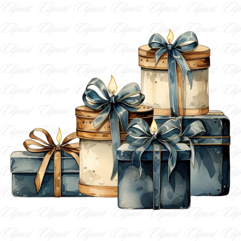 Watercolor Hanukkah Clipart, Jewish Holiday Candles Clipart, Winter ...