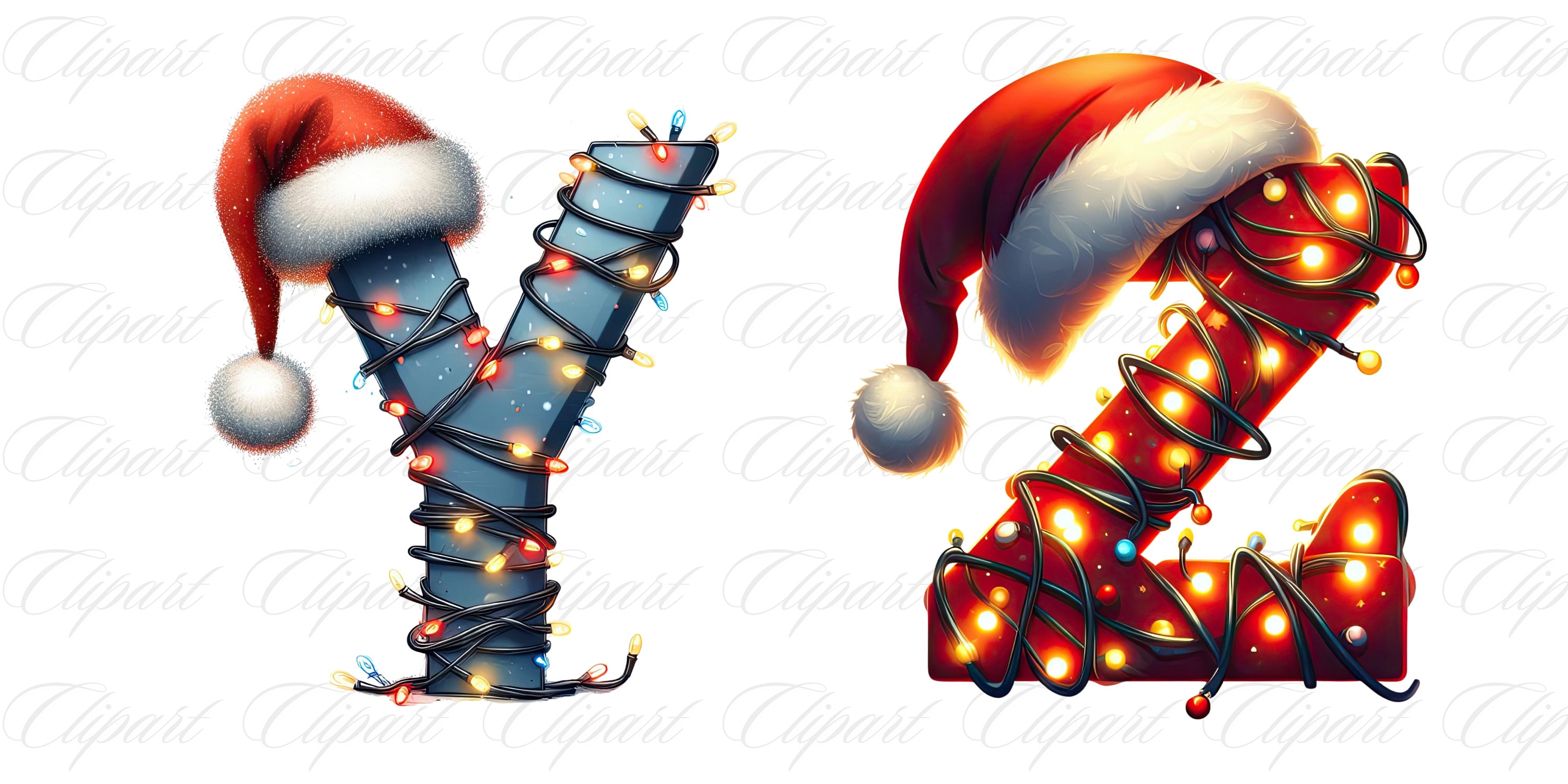 Christmas Alphabet Clipart 36 High Quality Pngs, Christmas Letters ...