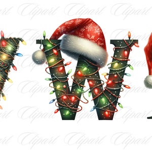 Christmas Lights Clipart Letters PNG With Transparent Background ...