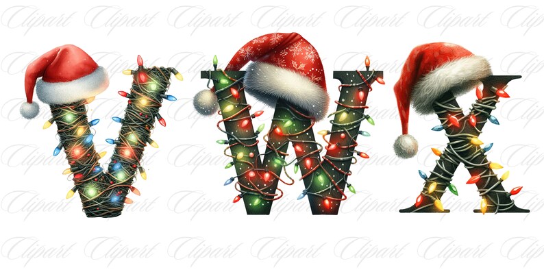 Christmas Lights Clipart Letters PNG With Transparent Background ...