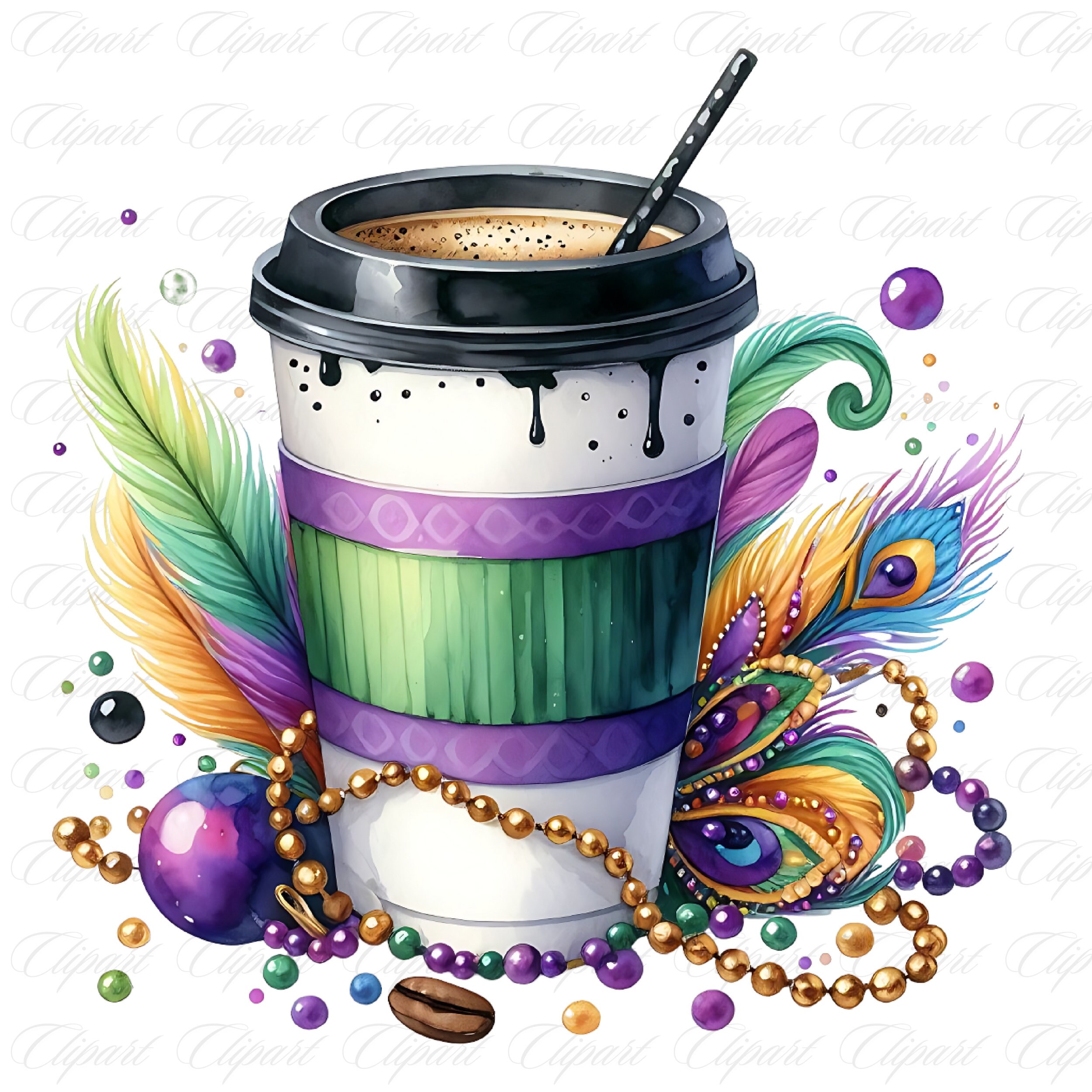 Mardi Gras Coffee Cups PNG, Sublimation Mardi Gras Designs, Mardi Gras Coffee Cups PNG ...