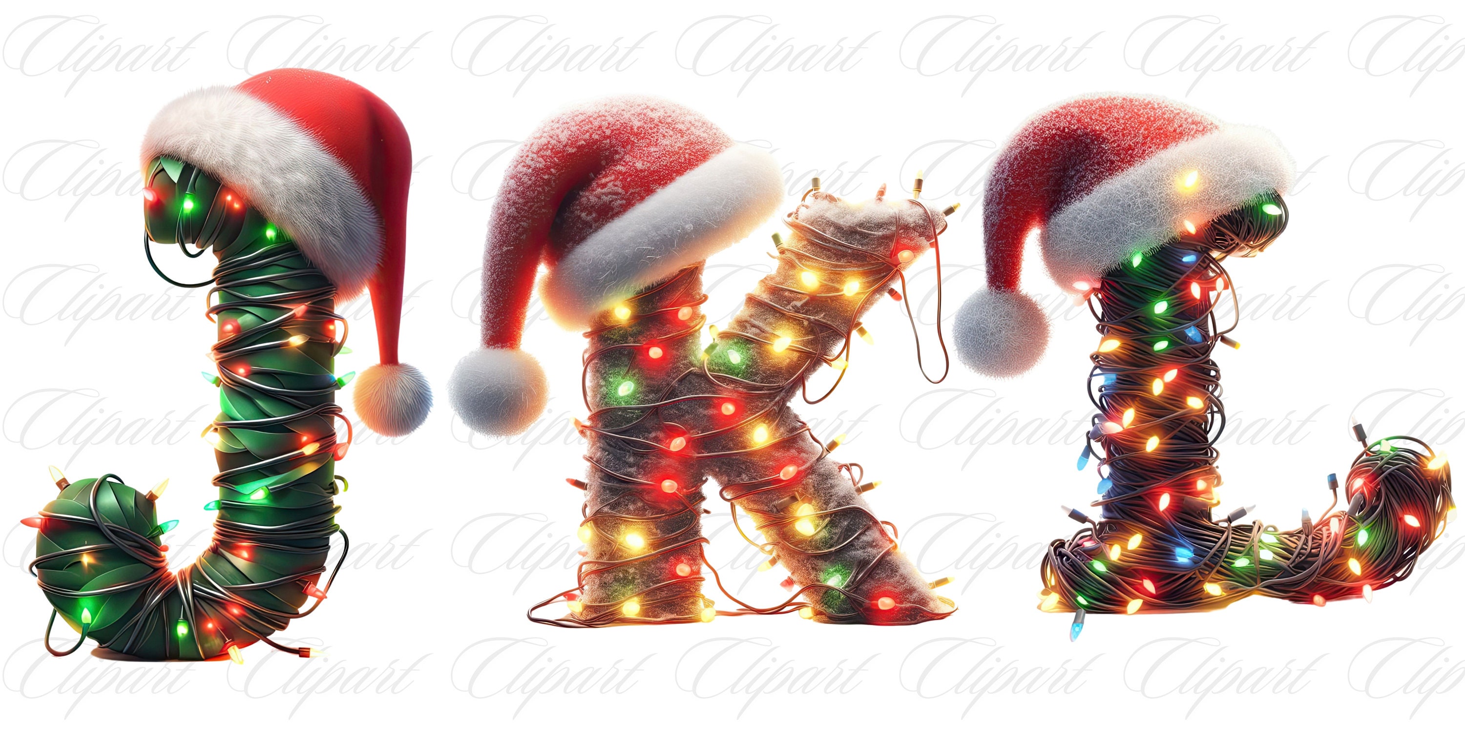Christmas Alphabet Clipart 36 High Quality Pngs, Christmas Letters ...