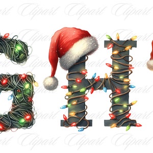 Christmas Lights Clipart Letters PNG With Transparent Background ...