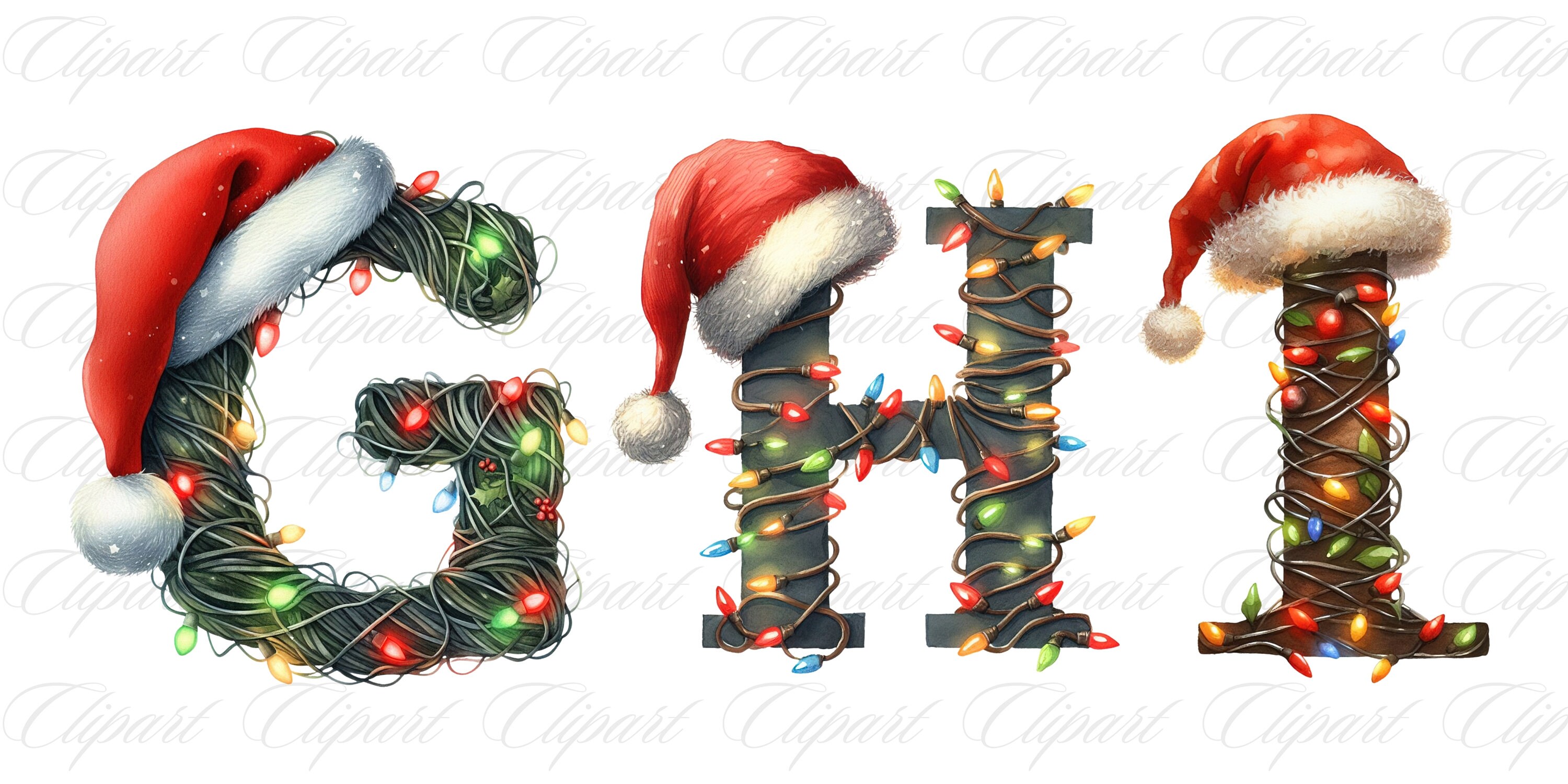 Christmas Lights Clipart Letters PNG With Transparent Background ...