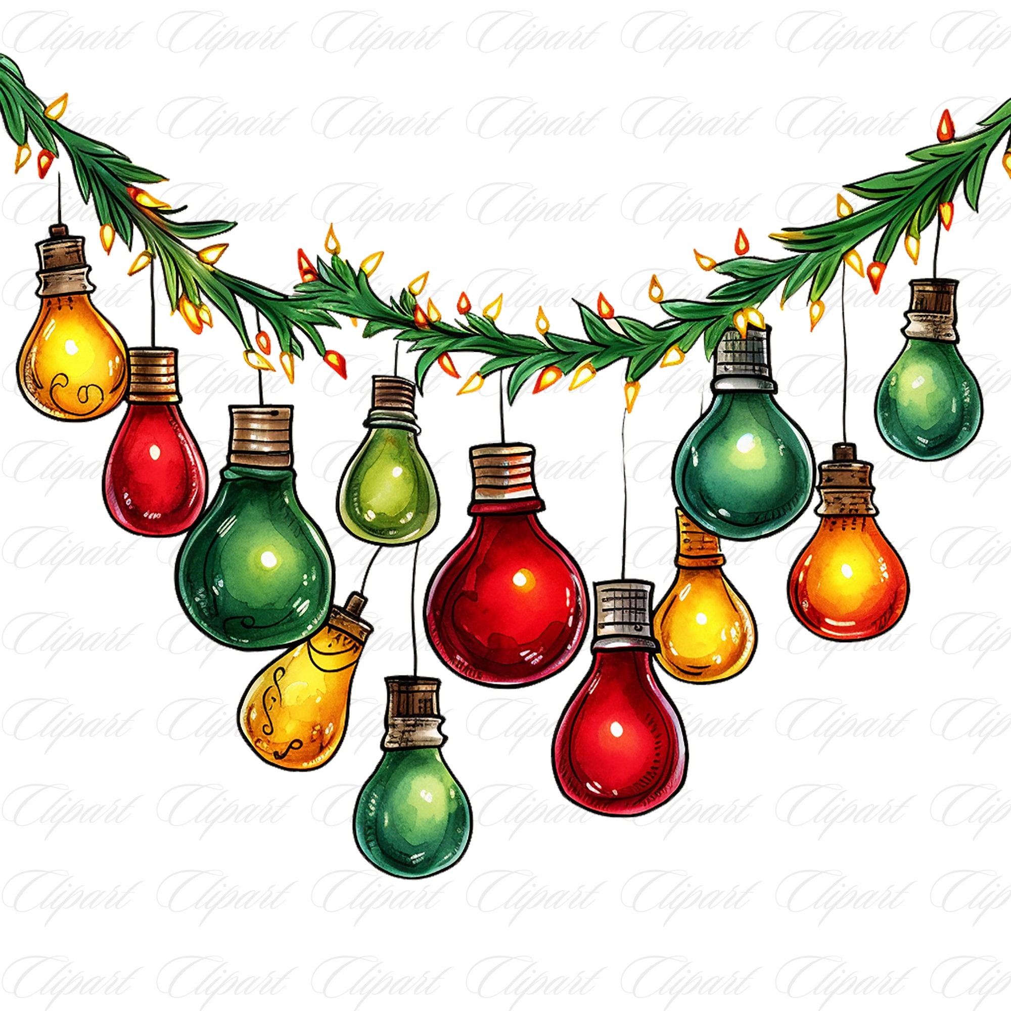 Christmas Lights Clipart, 17 PNG Files With Transparent Background ...