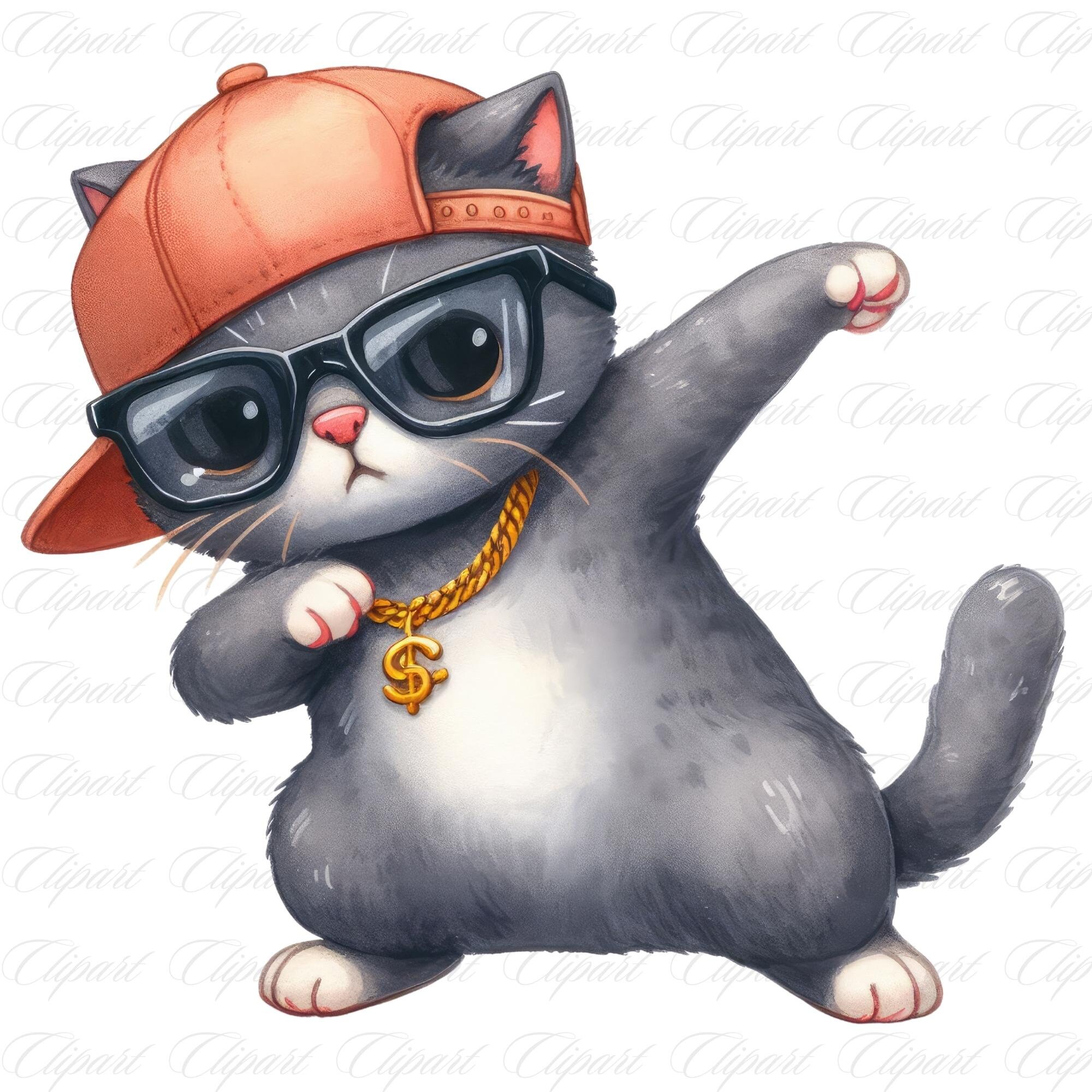 Dabbing Cats PNG, Funny Cats Clipart, Cat PNG Bundle, Animal Clipart ...