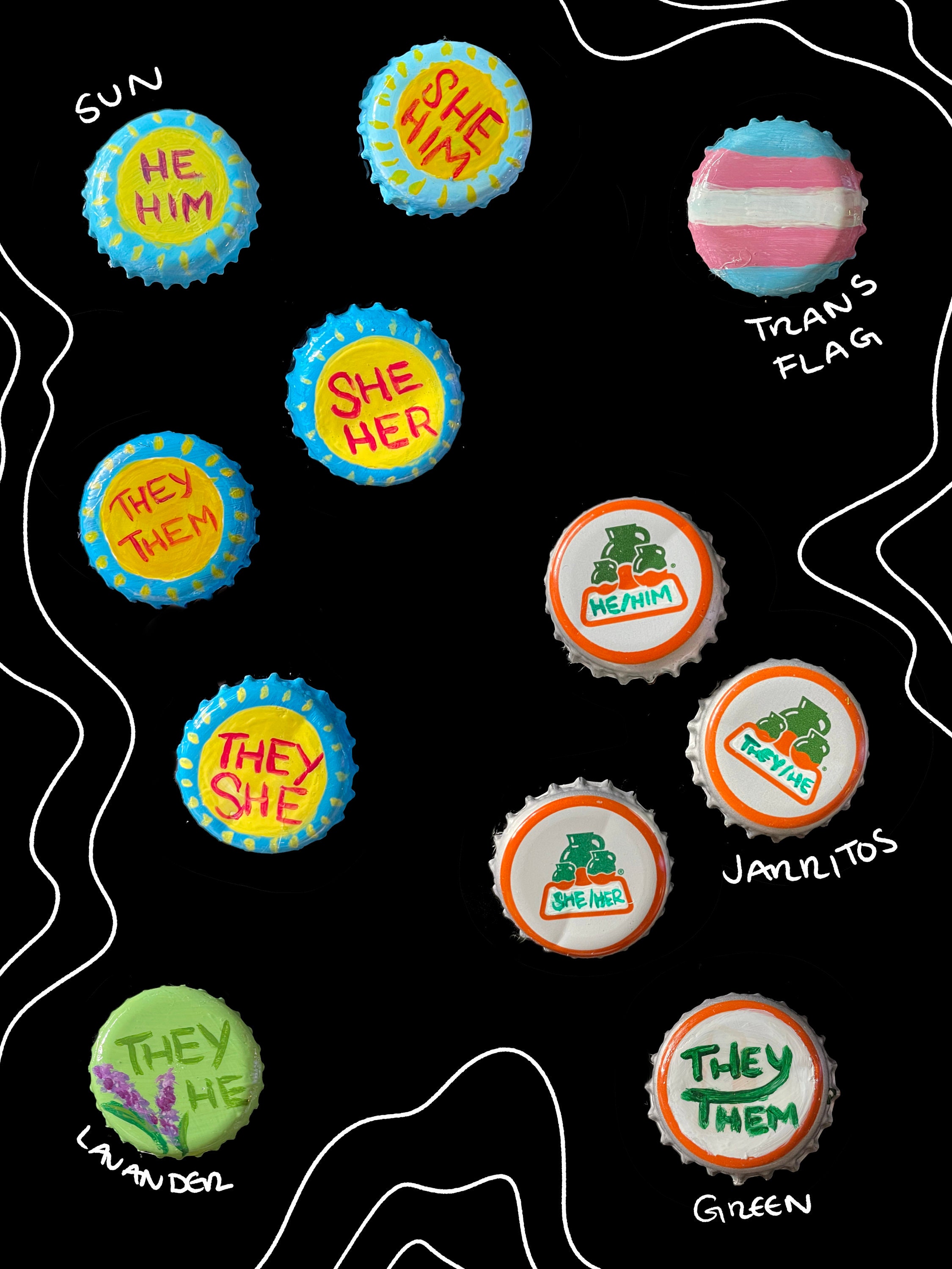 Recycled Bottle Cap Pins - Etsy