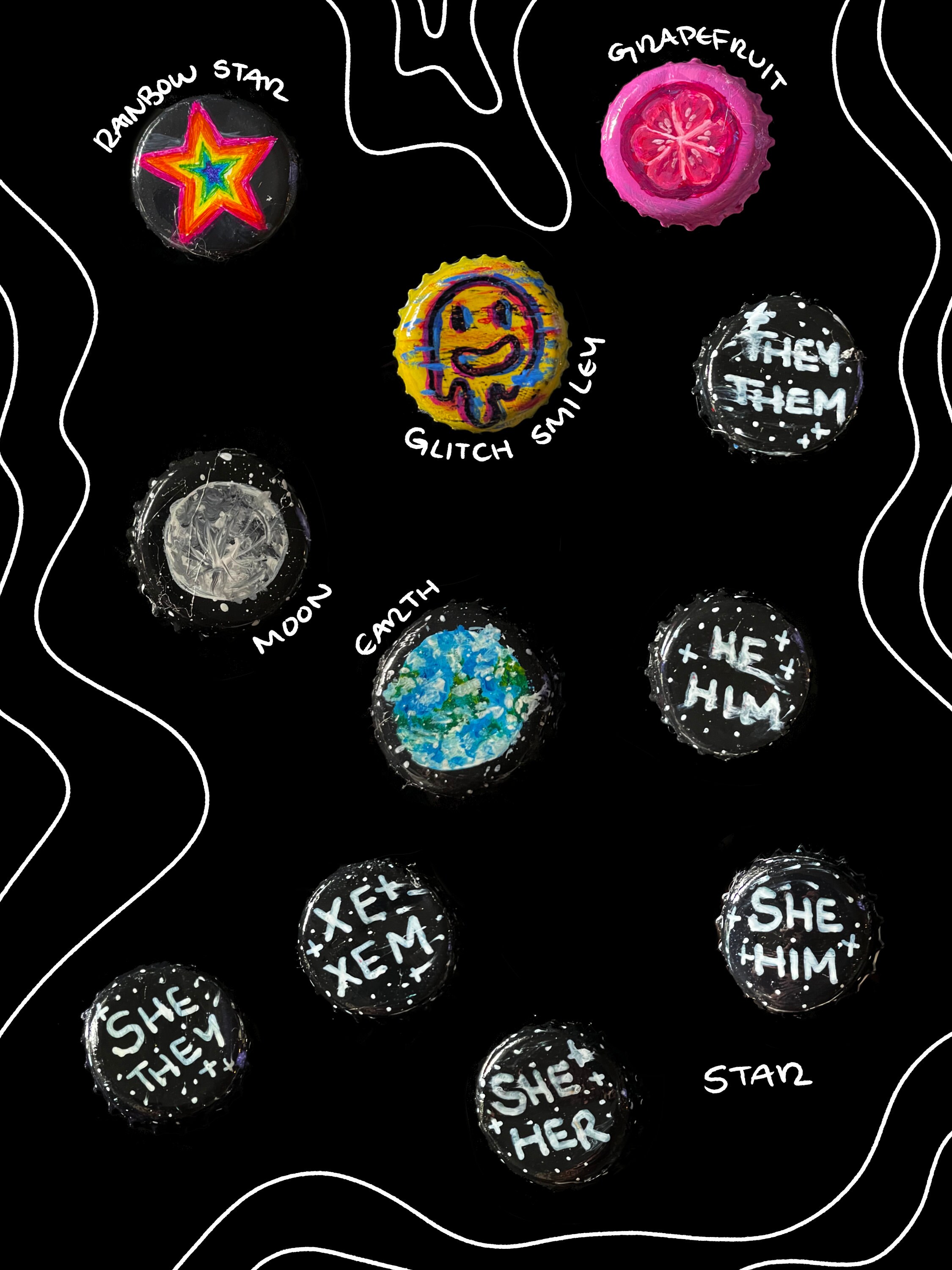 Recycled Bottle Cap Pins - Etsy