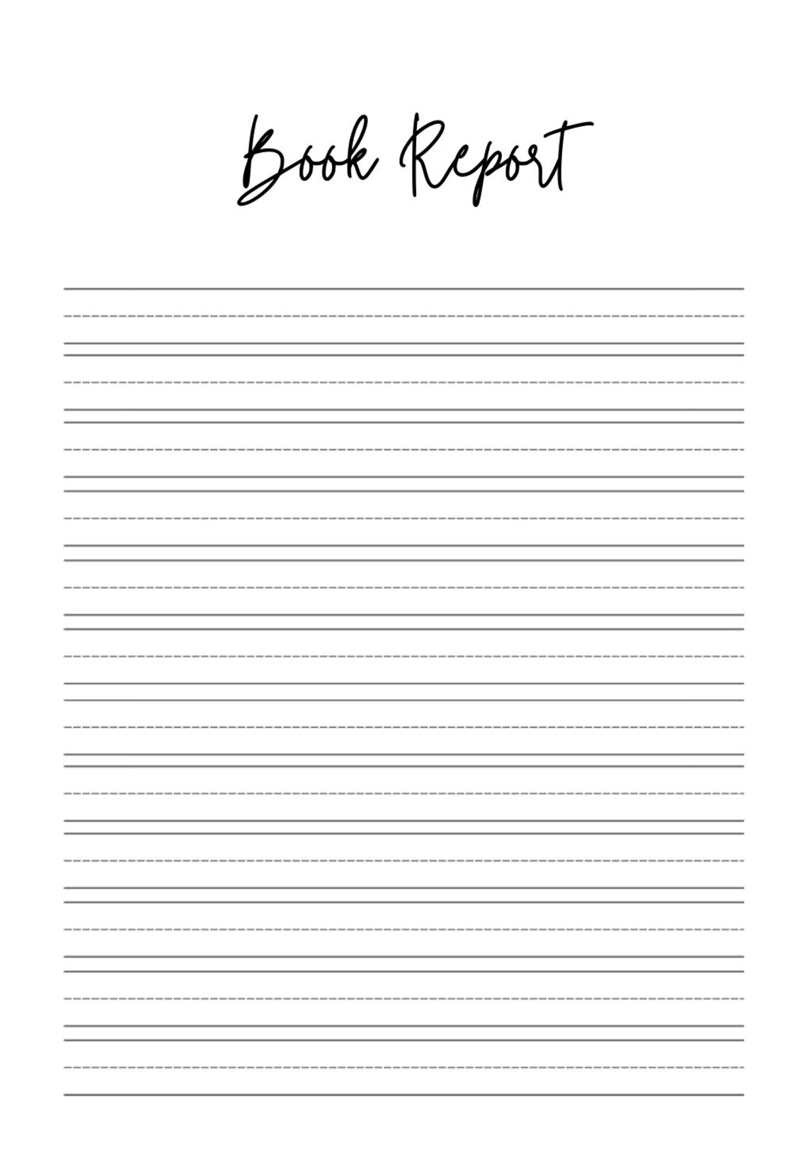 Book Log Book Report Summer Reading Handwriting - Etsy