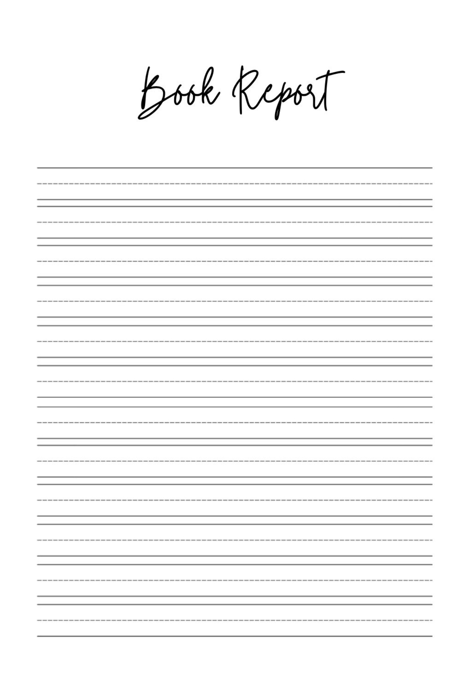 Book Log Book Report Summer Reading Handwriting - Etsy