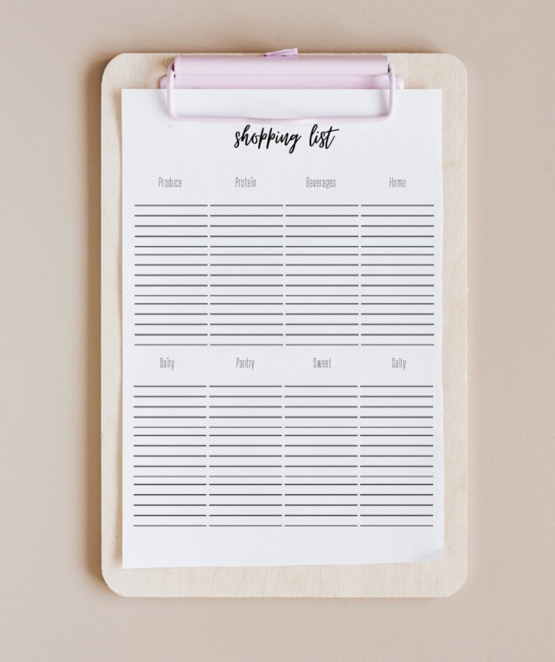 Meal Planning | Grocery List | Menu - Etsy