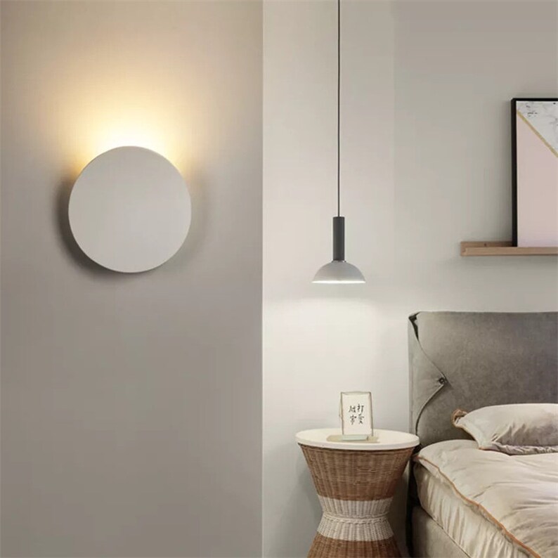 LED Circle Mid Century Modern Wall Light/wall Lamp-metal/black/white ...
