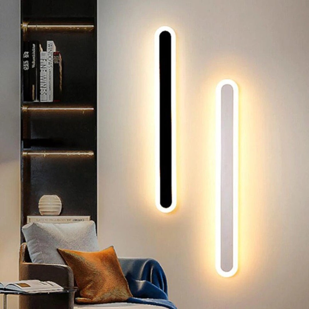 Linear Led Mid Century Modern Wall Light/wall Lamp-aluminum/metal White ...