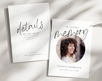 Basic Funeral Program Template Simple Memorial Service Minimalist ...