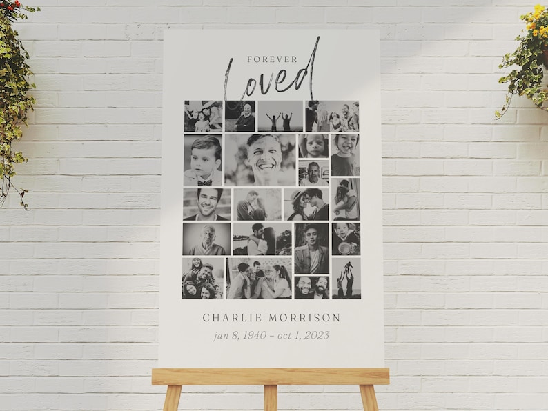 Funeral Welcome Sign Canva | Memory Boards | Funeral Poster Board ...