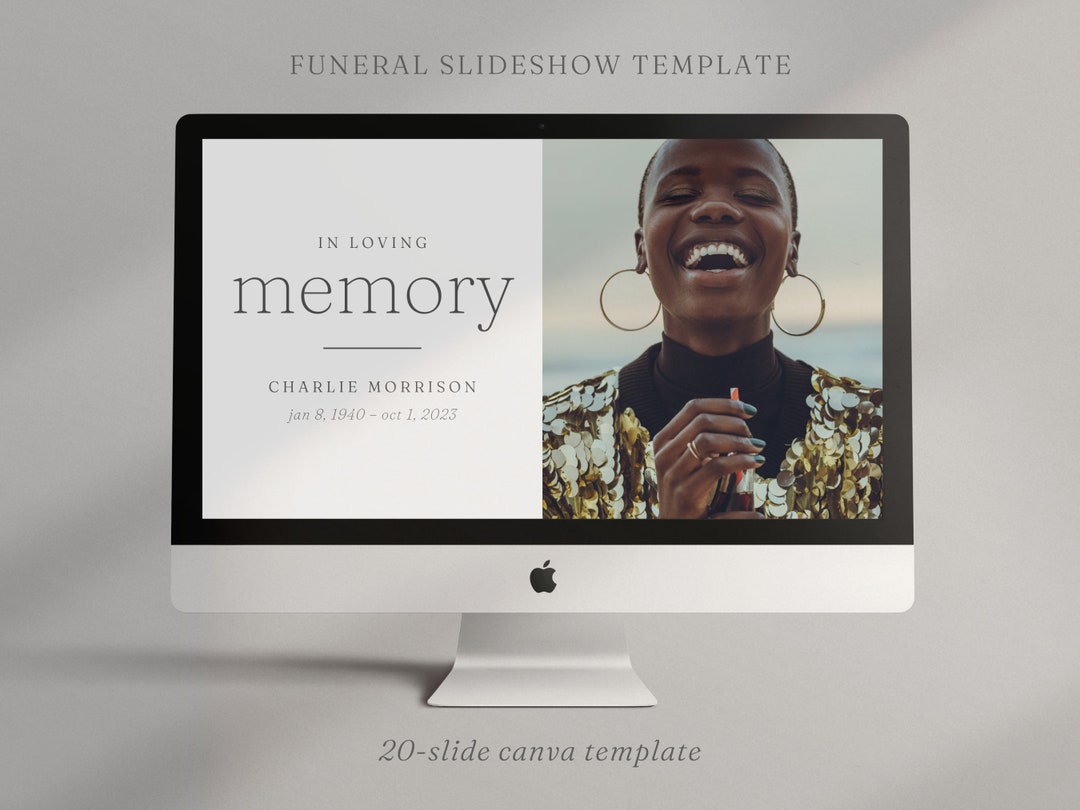 Minimal Funeral Slideshow Template Memorial Service Video Canva in ...