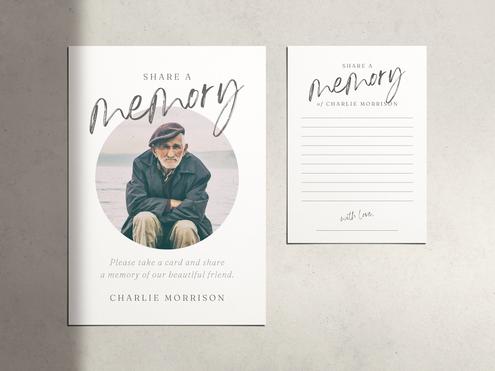 Funeral Memory Card & Sign Template: Minimalist Keepsake (canva ...