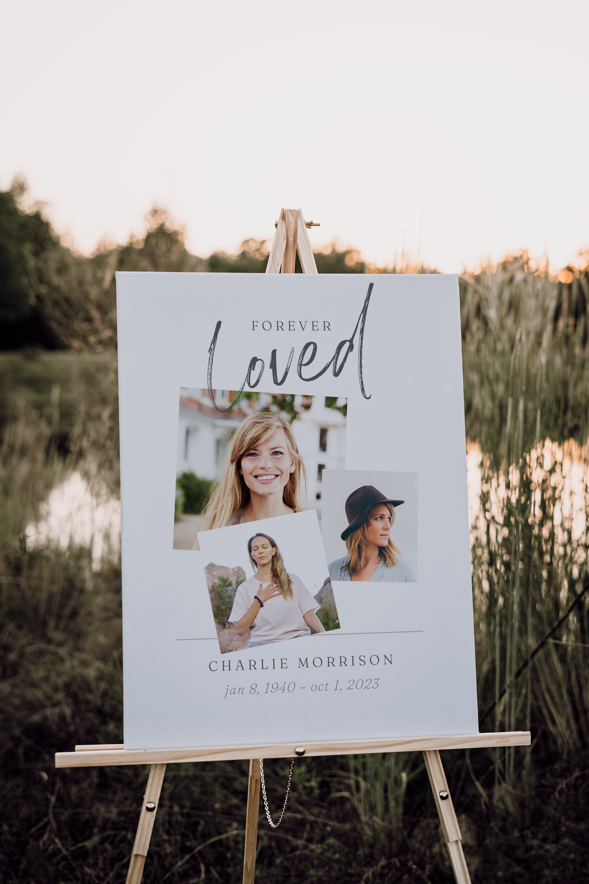 Funeral Welcome Sign Canva Memory Board Template Funeral Poster Board ...