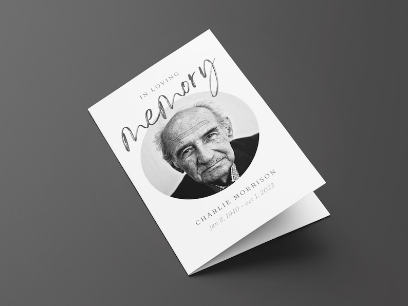 Funeral Program Template for Man Memorial Program Celebration of Life ...